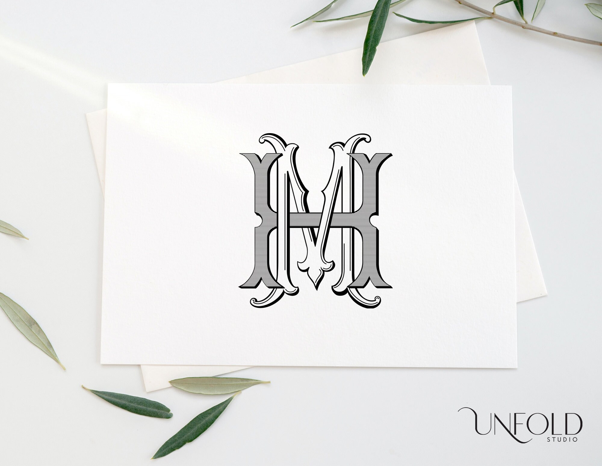 HM or MH Name Initials, Classic Monograms, Wedding Monogram, Couple's ...