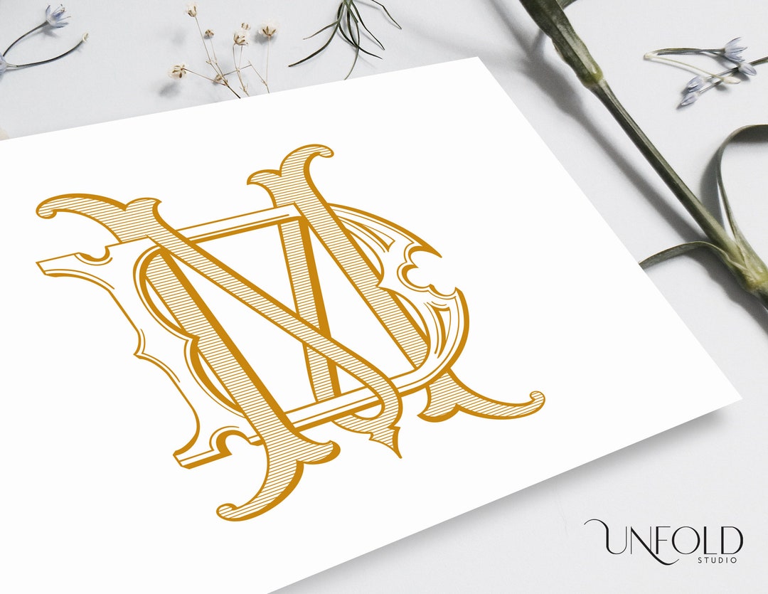 M,D Name Initials, Classic Monograms, Wedding Monogram, Duogram ...