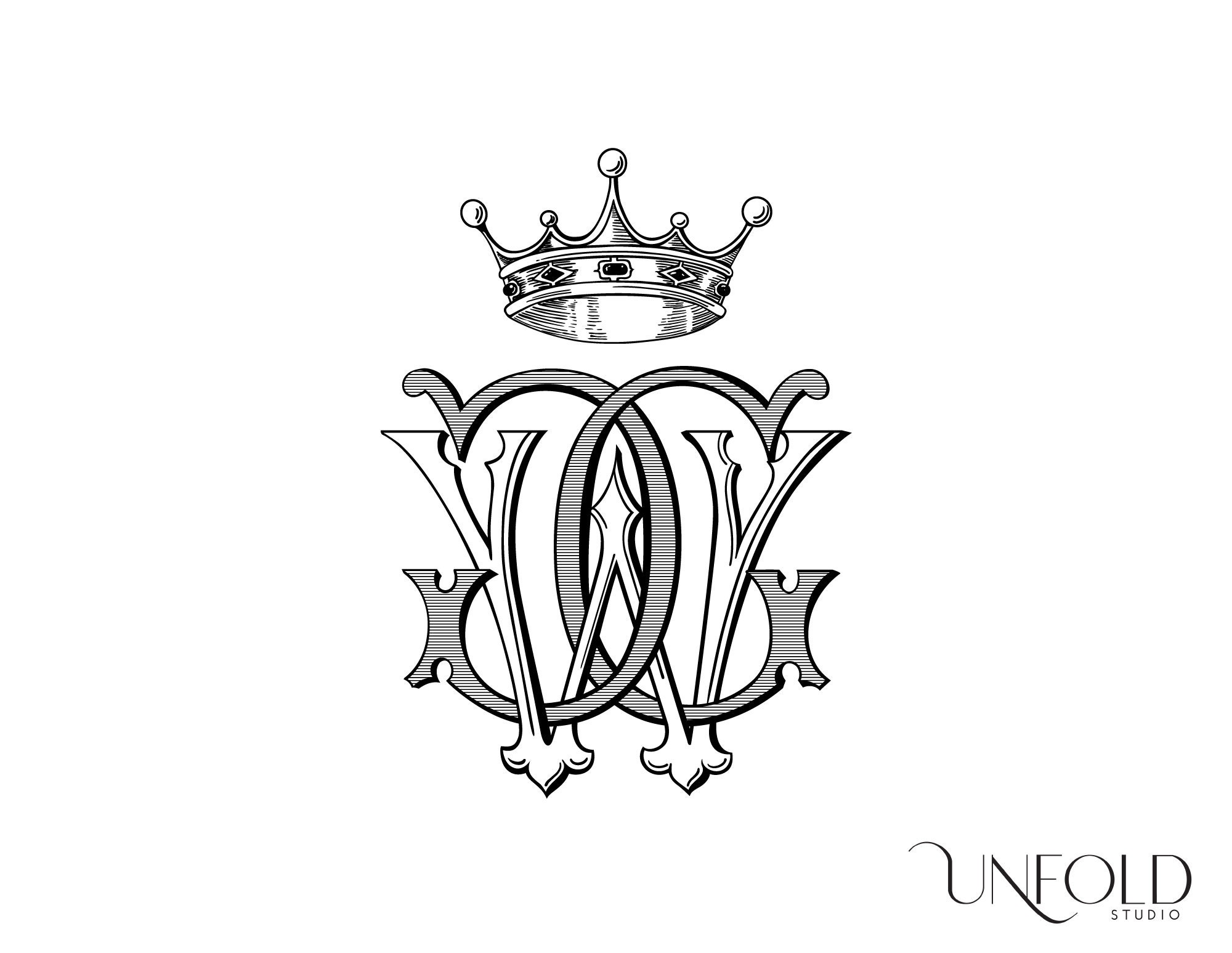 Royal Crowns to Your Choice of Pre-made Monogram Design - Etsy
