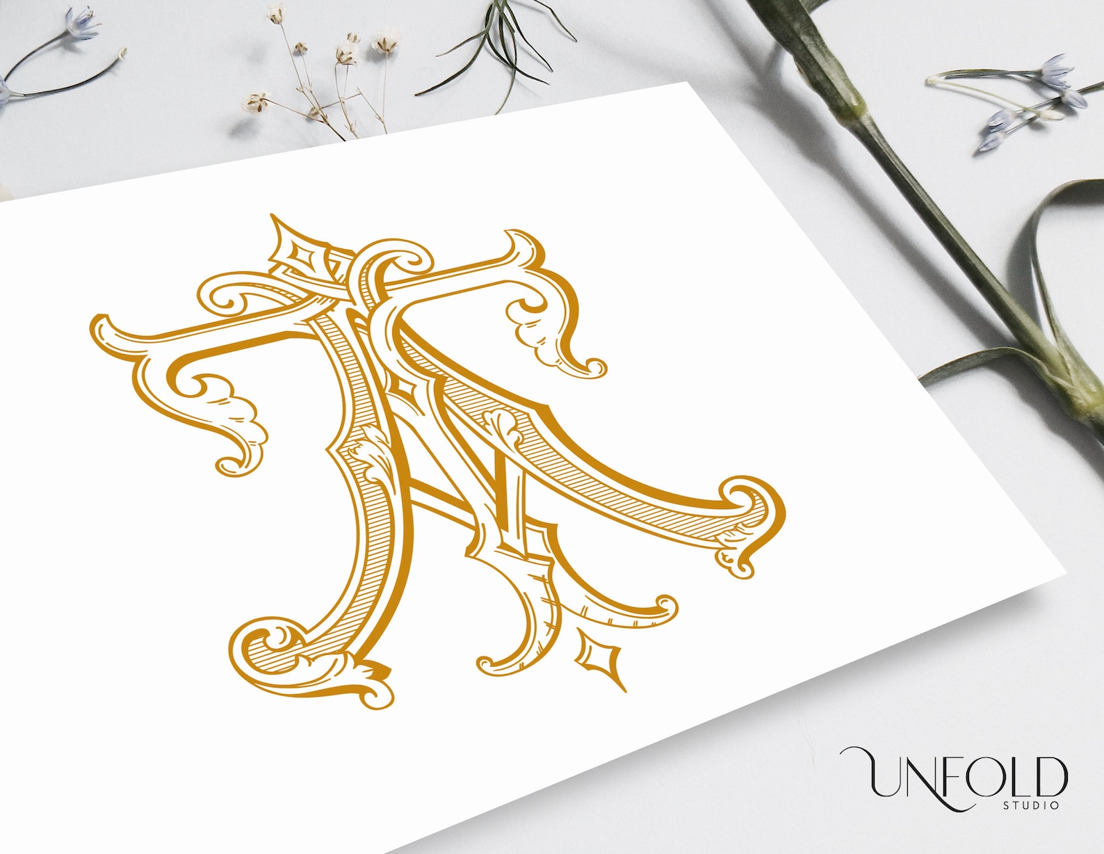 A & T Name Initials, Vintage Monograms, Wedding Monogram, Duogram ...