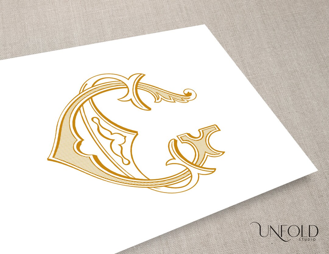 CG or GC Name Initials, Classic Monograms, Wedding Monogram, Duogram ...