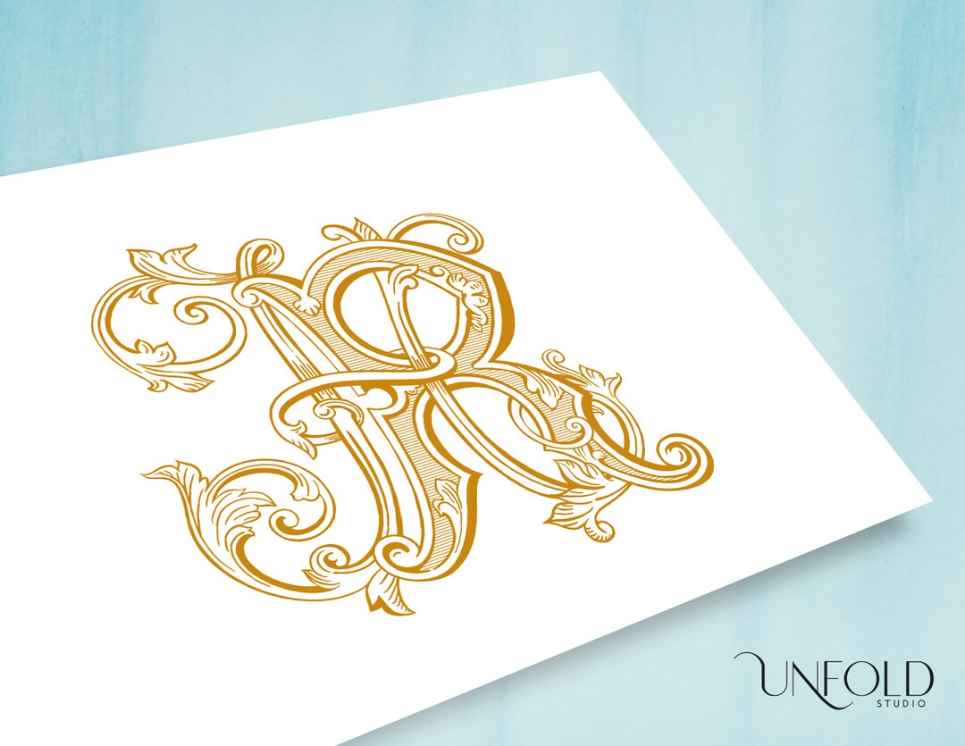 H & R Vintage Monograms, Wedding Monogram, Digital Download, Interwoven ...