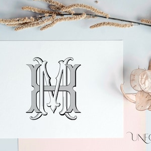 HM or MH Name Initials, Classic Monograms, Wedding Monogram, Couple's ...