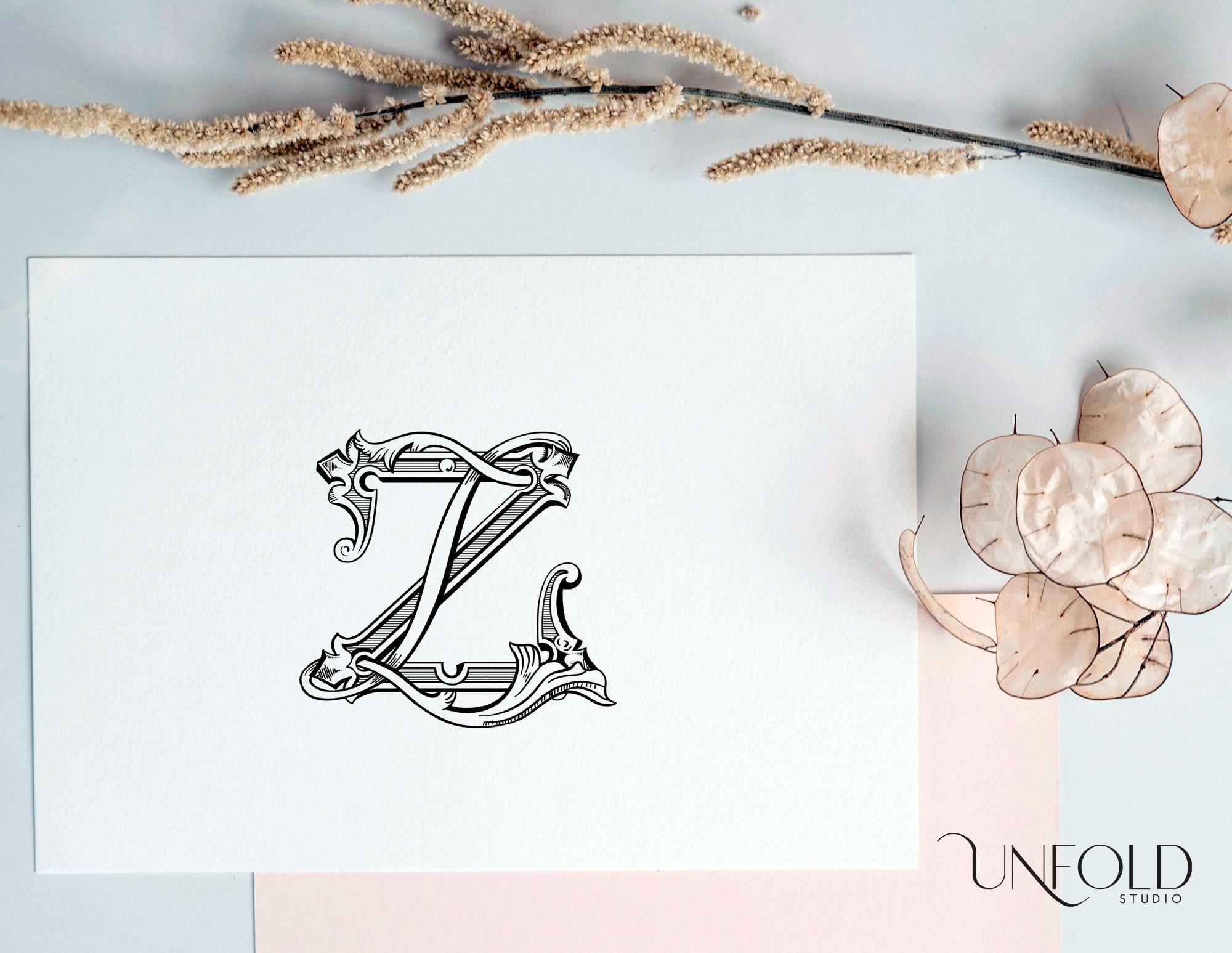 L & Z Vintage Monograms, Wedding Monogram, Digital Download, Interwoven ...