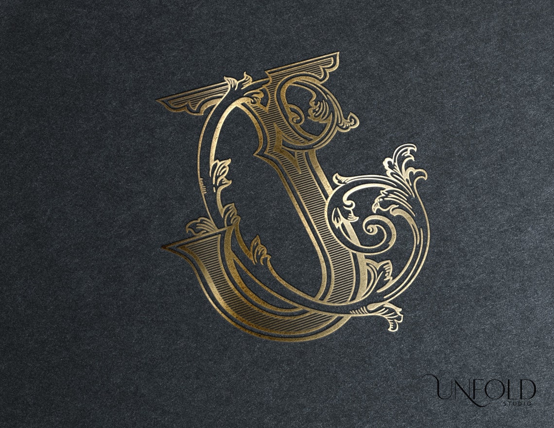 Name Initials Vintage Monograms Wedding Monogram Duogram - Etsy