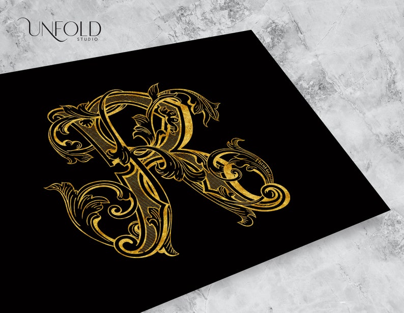 K, R Name Initials, Vintage Monograms, Wedding Monogram, Duogram ...