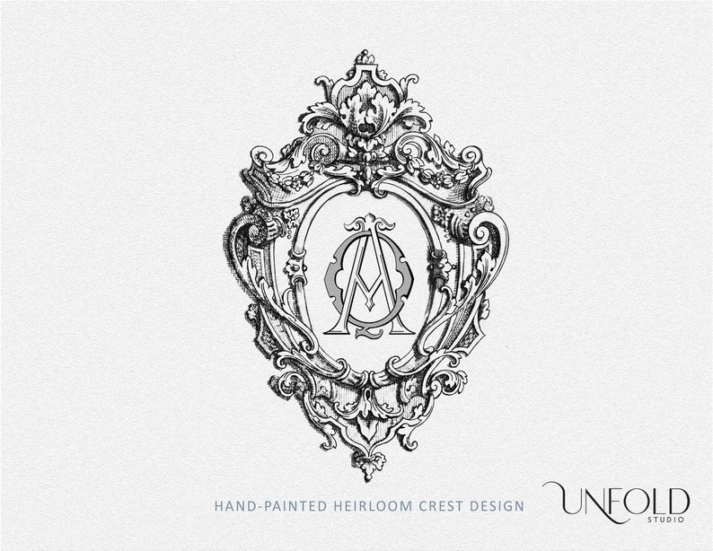 Vintage Wedding Crest, Monogram Logo Design and Wedding Branding ...