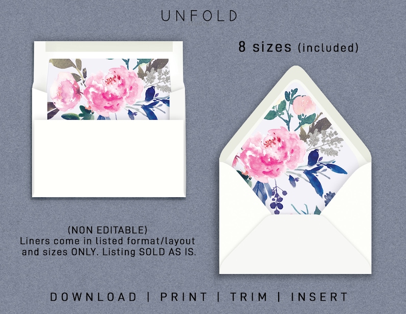Printable Envelope Liner Templates 8 Envelope Types Included - Etsy