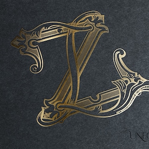 L & Z Vintage Monograms, Wedding Monogram, Digital Download, Interwoven ...