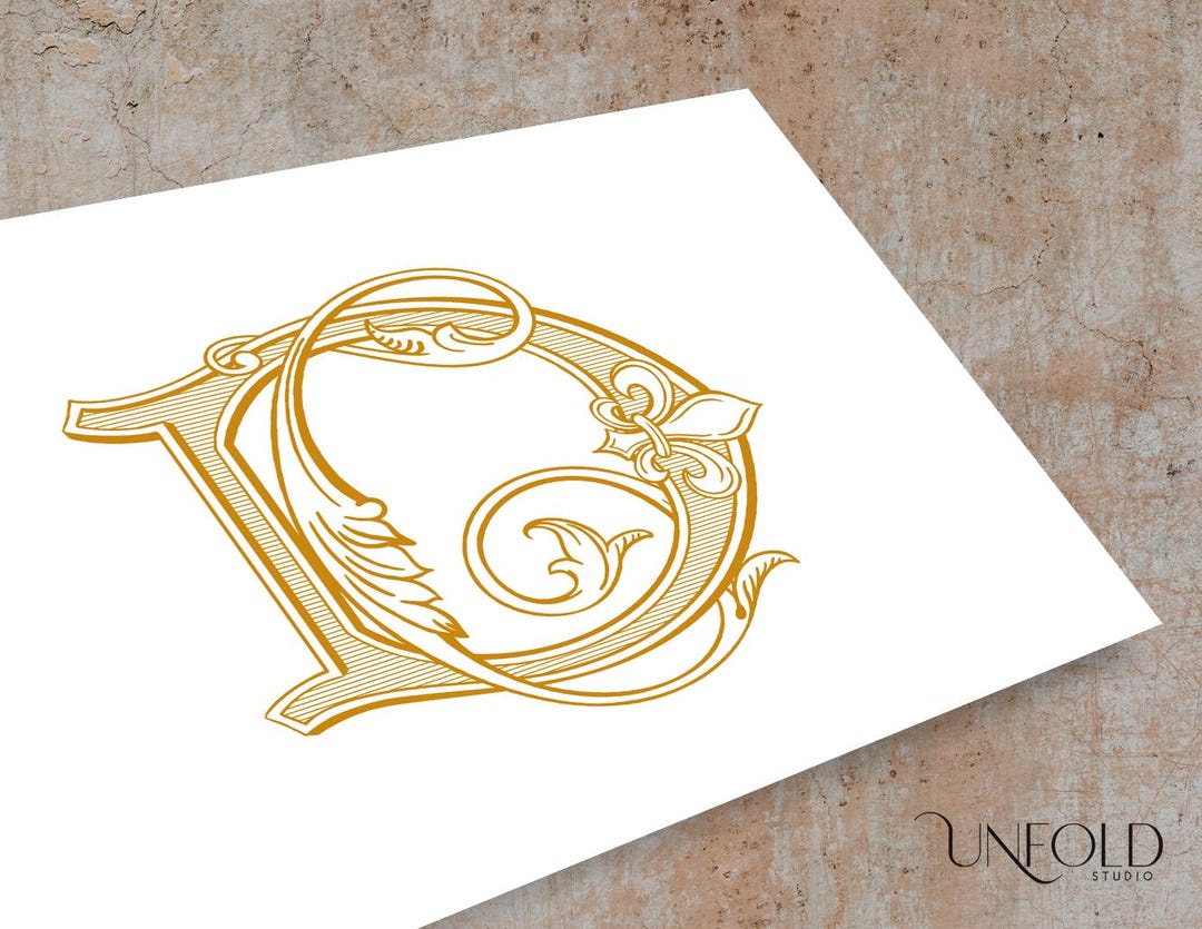 C and D Initials, Vintage Monograms JK, Wedding Monogram, Two Letter ...