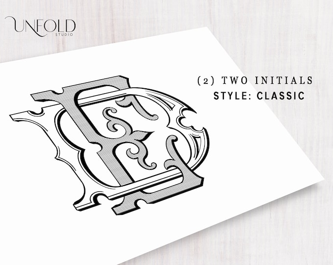 Interlocking Monogram Design JS SJ Monogram Design Vintage - Etsy