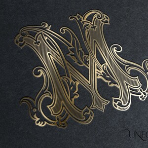 M & N Vintage Monograms, Wedding Monogram, Digital Download, Interwoven ...