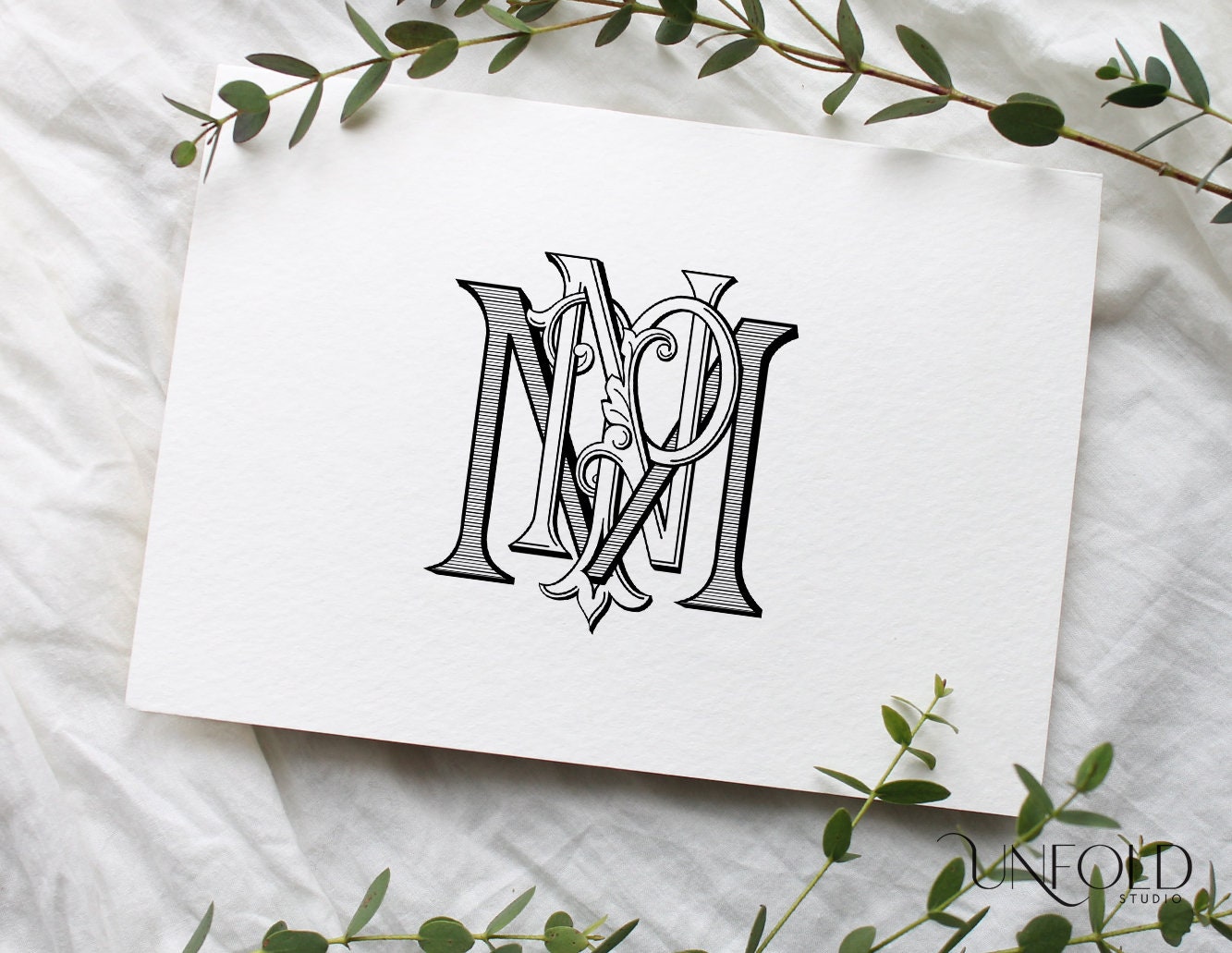 N, M, P Hand-painted Interwoven Vintage Monograms, Wedding Monogram ...