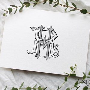HR or RH Name Initials, Classic Monograms, Wedding Monogram, Duogram ...