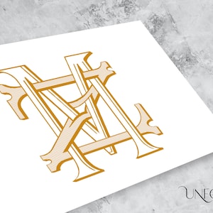 MZ or ZM Name Initials, Classic Monograms, Wedding Monogram, 2 Initial ...