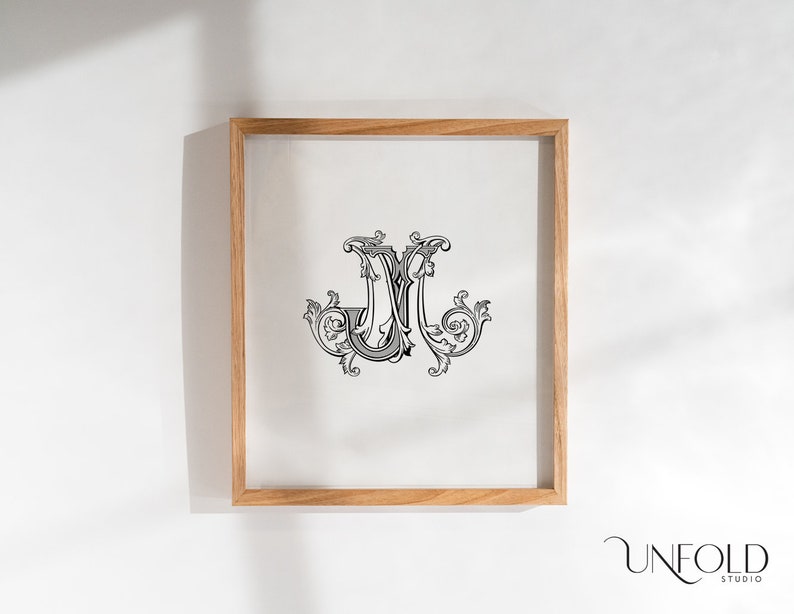 M & J Vintage Monograms, Wedding Monogram, Digital Download, Interwoven ...