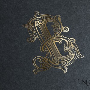 2 Initials, Vintage Styled Designer Based Monograms Made With Pre-made ...