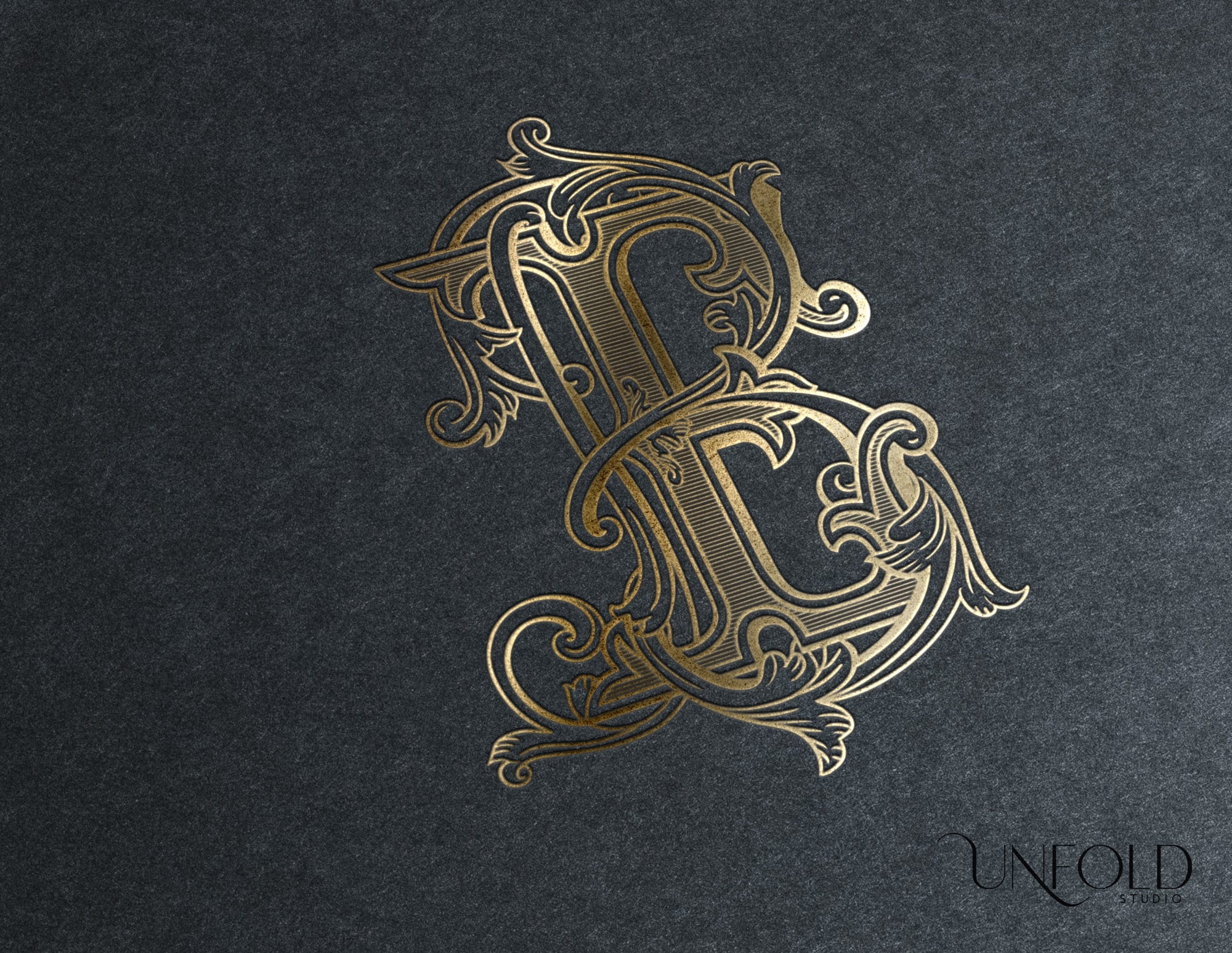 2 Initials Vintage Styled Designer Based Monograms Made With - Etsy