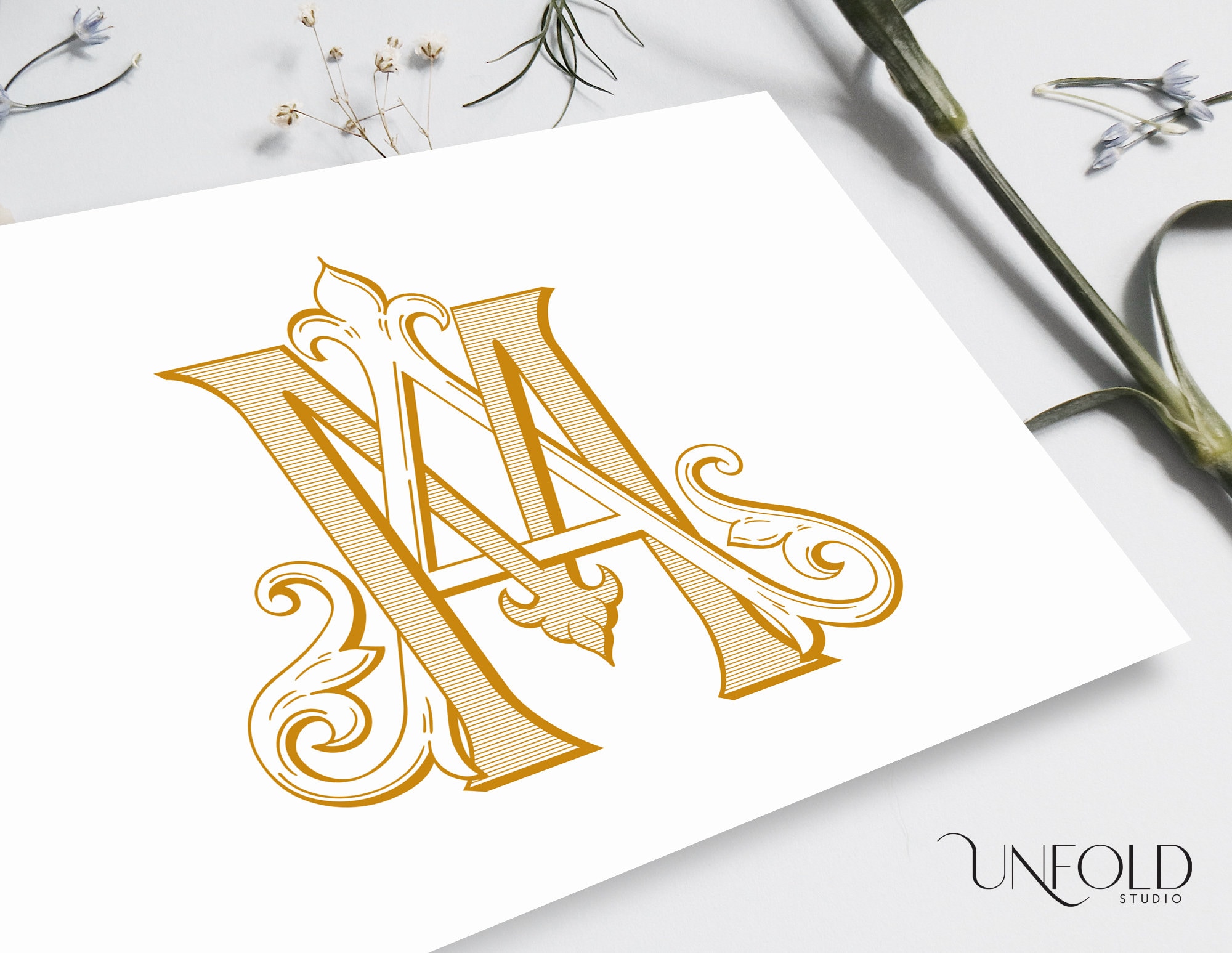 M & A Name Initials, Classic Monograms, Wedding Monogram, Duogram ...