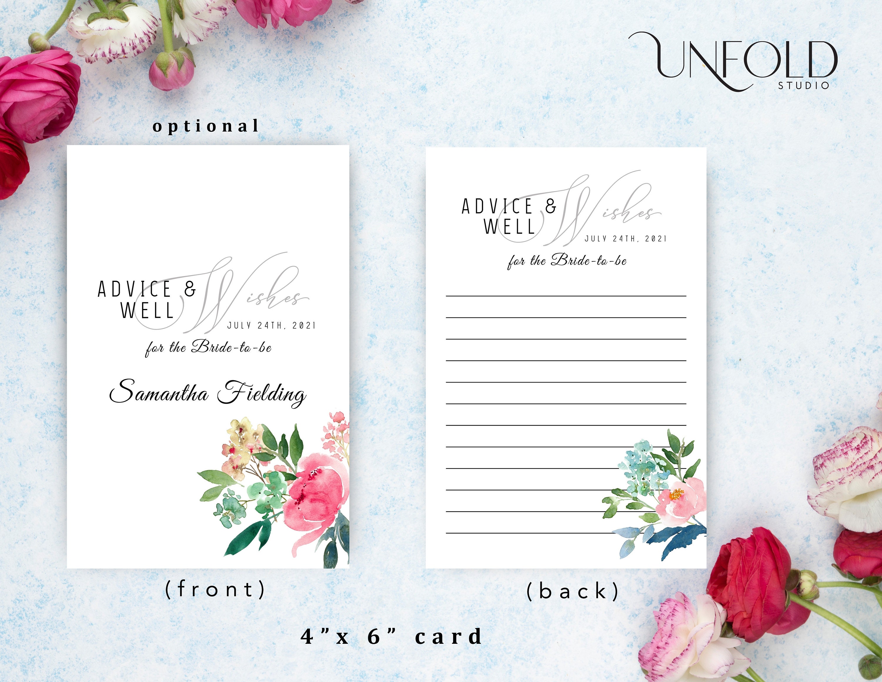 Wishing Well Template Printable Cards Instant Download | Etsy