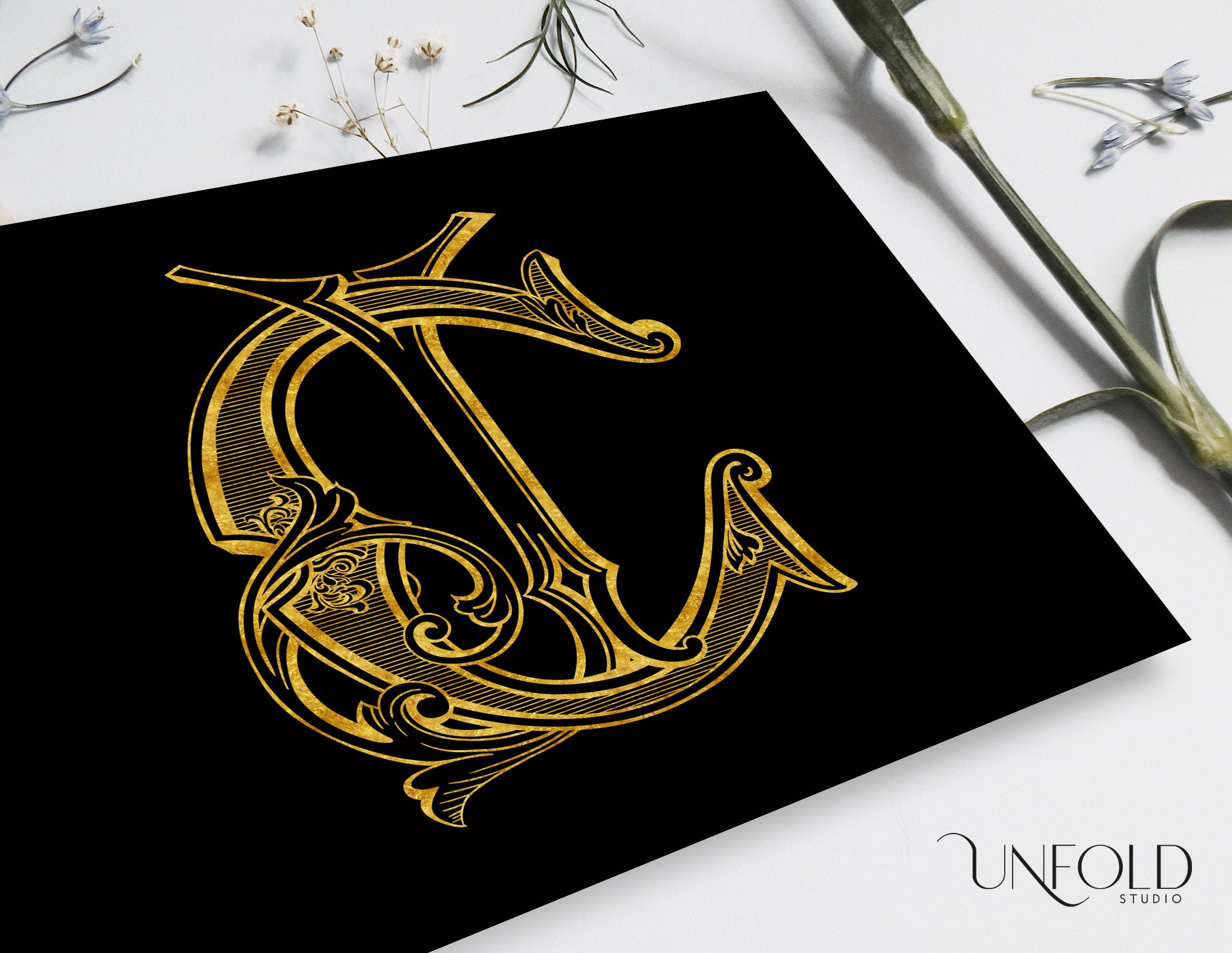 Name Initials Vintage Monograms Wedding Monogram Duogram | Etsy