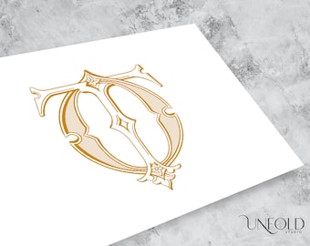 Custom Monogram Digital Download, JM MJ Interlocking Monogram, Wedding ...