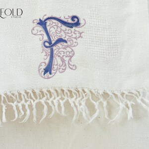 F Monogram Embroidery Files With Flourish Swirl Decoration in 3", 4 ...