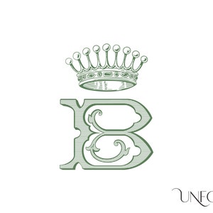 Royal Crowns to Your Choice of Pre-made Monogram Design, Interlocking ...
