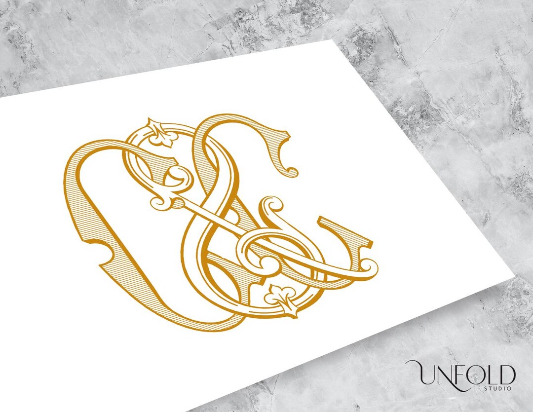 Pre-made Digital Monogram Letters C, Ampersands, C - Customizable ...