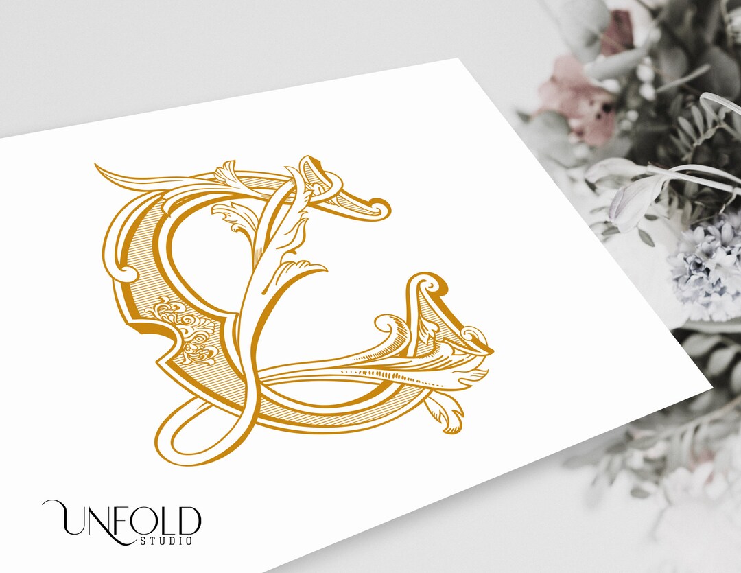 Handpainted Interwoven Vintage Monograms, Wedding Monogram, Duogram ...