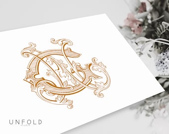 Name Initials Vintage Monograms Wedding Monogram Duogram - Etsy