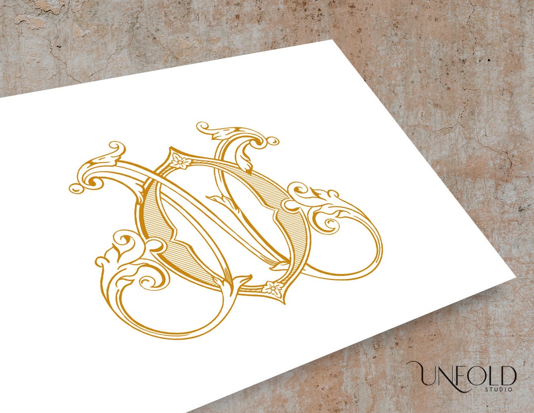 O & N Vintage Monograms, Wedding Monogram, Digital Download, Interwoven ...