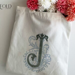 J Monogram Embroidery Files With Flourish Swirl Decoration in 3", 4 ...