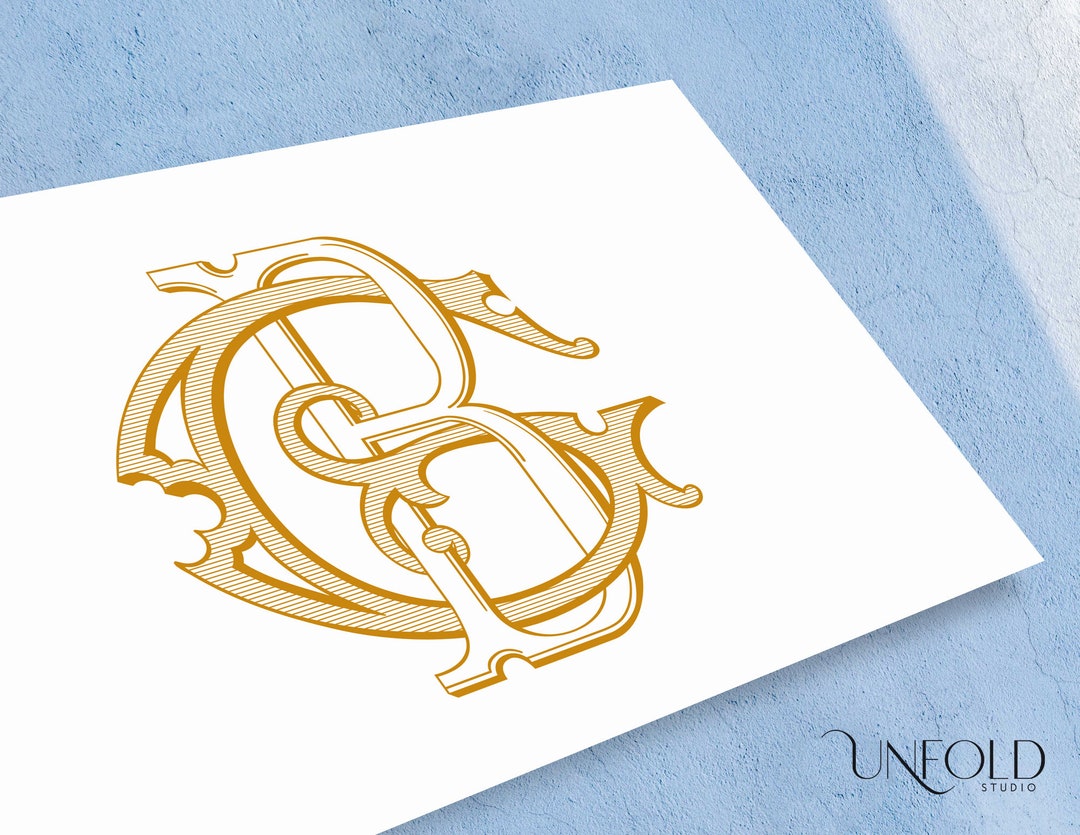 GB or BG Name Initials, Classic Monograms, Wedding Monogram, Duogram ...
