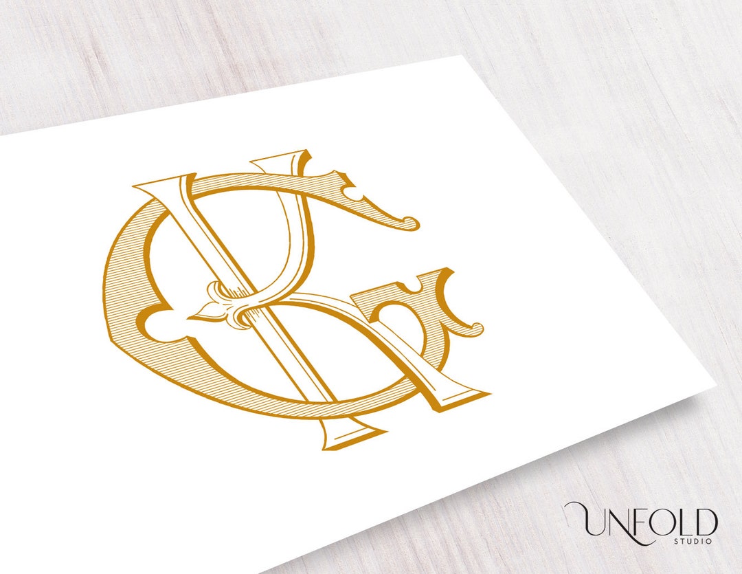 K and G Interlocking Monograms, Wedding Monogram, Digital Download ...
