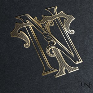 T & N Name Initials, Classic Monograms, Wedding Monogram, Two Initials ...