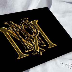 N, M, P Hand-painted Interwoven Vintage Monograms, Wedding Monogram ...