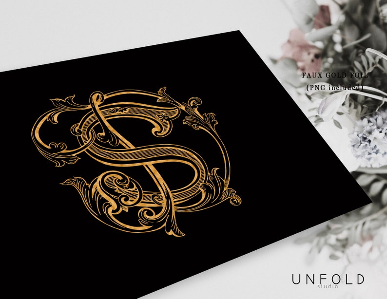 Name Initials Vintage Monograms Wedding Monogram Duogram - Etsy