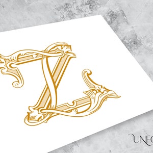 L & Z Vintage Monograms, Wedding Monogram, Digital Download, Interwoven ...