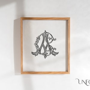 C & A Hand-painted Interwoven Vintage Monograms, Wedding Monogram ...