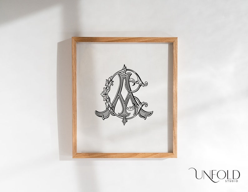 C & A Hand-painted Interwoven Vintage Monograms, Wedding Monogram ...