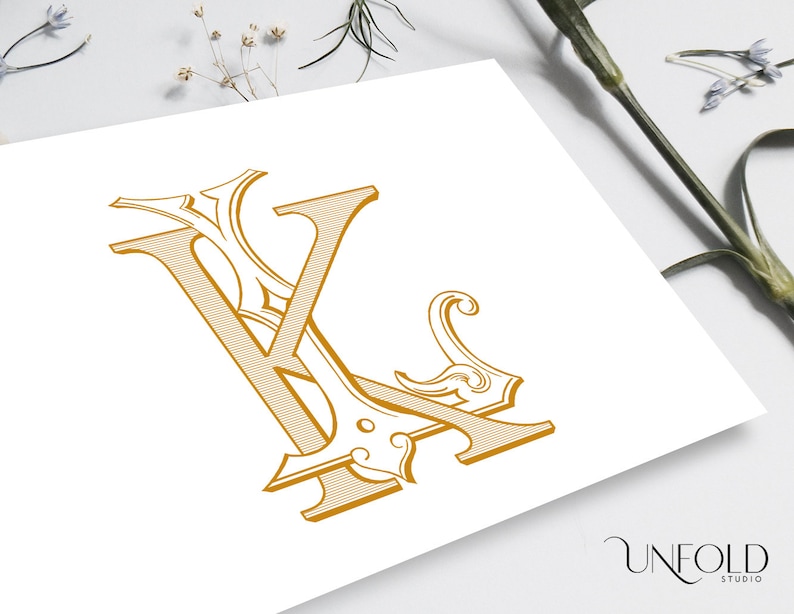 L & K Name Initials, Classic Monograms, Wedding Monogram, Duogram ...