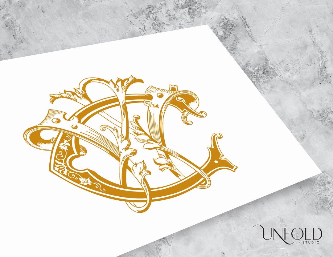 C and W Paragon Interlocking Monograms, Wedding Monogram, Digital ...