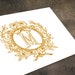 M Single Monogram Initial Name Initials, With Elaborate Border, Wedding ...