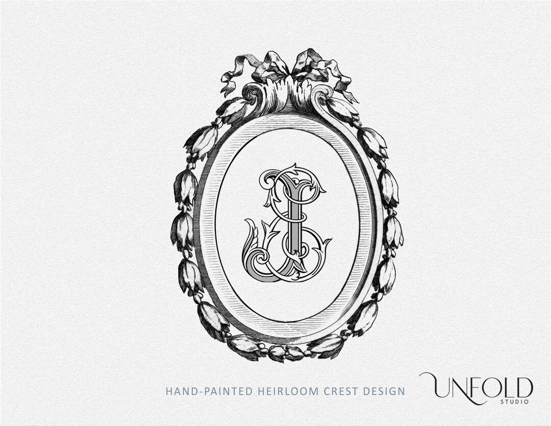 Vintage Wedding Crest, Monogram Logo Design and Wedding Branding ...