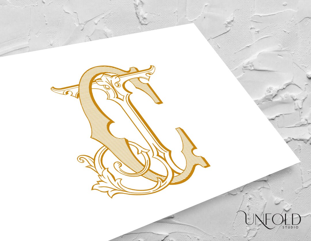 C & J Name Initials, Couple's Monogram, Wedding Monogram, Two Monogram ...