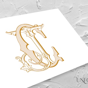 C & J Name Initials, Couple's Monogram, Wedding Monogram, Two Monogram ...