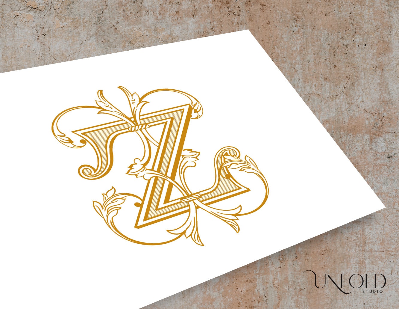 Z and X Interlocking Monograms, Vintage Styled Monograms, Wedding or ...
