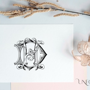 D and H Interlocking Monograms, Vintage Styled Monograms, Wedding or ...