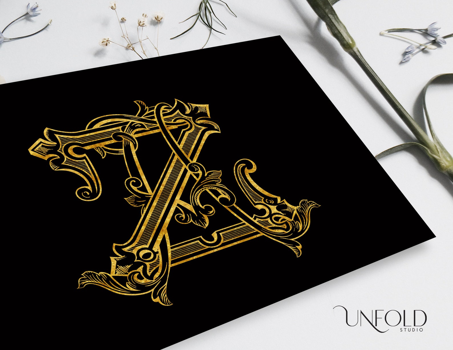 Handpainted Interwoven Vintage Monograms, Wedding Monogram, Duogram ...